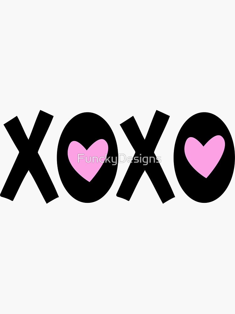 "XOXO Pink Hearts Bumper Sticker" Sticker for Sale by FunckyDesigns ...