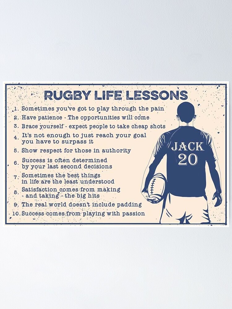 "Personalized Rugby Life Lessons Poster" Poster for Sale by Carlos ...