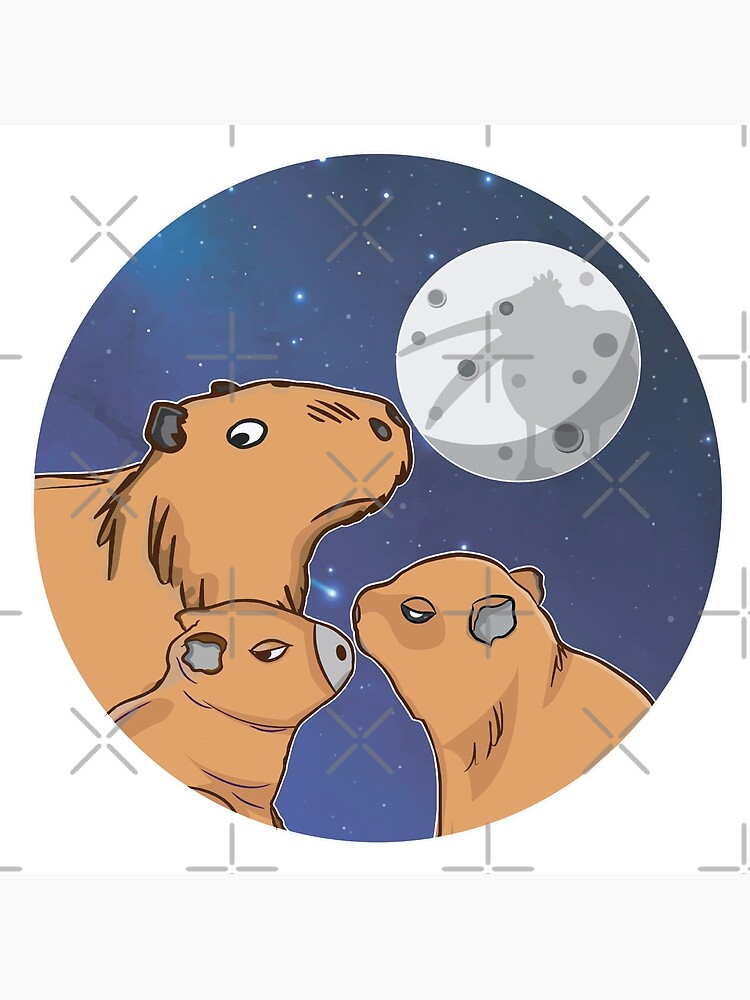 "Three Capybara Moon Funny Pelican Capybara Wolf meme" Poster for Sale ...