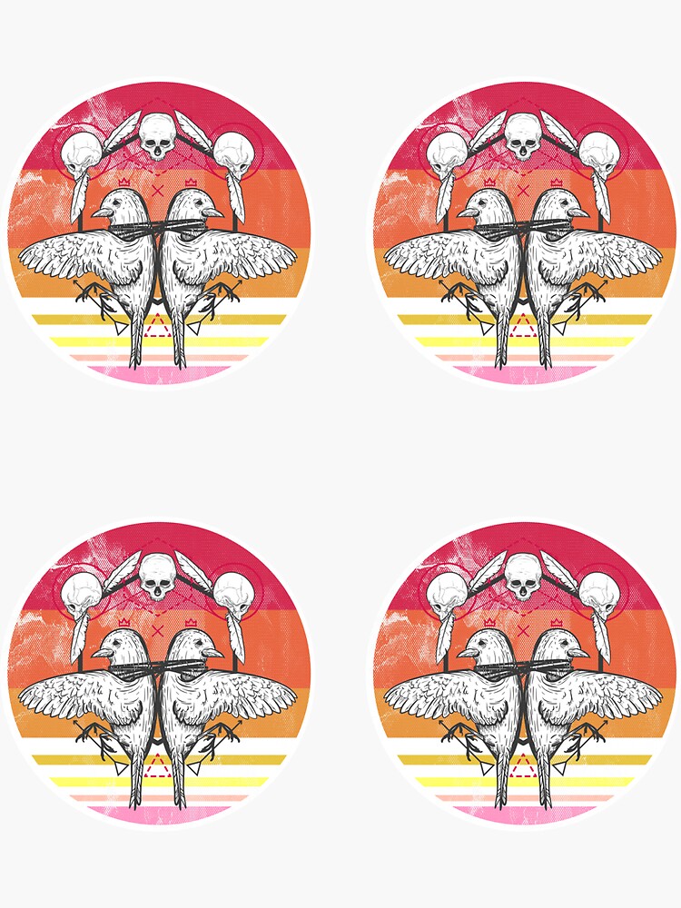 "Birds Of Death Grunge" Sticker for Sale by MixyMugs | Redbubble