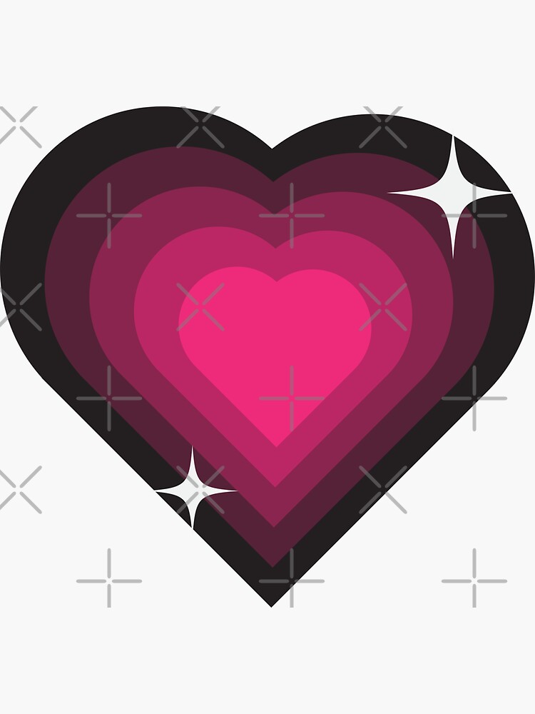 "Black Pink heart" Sticker for Sale by ChloeColors | Redbubble