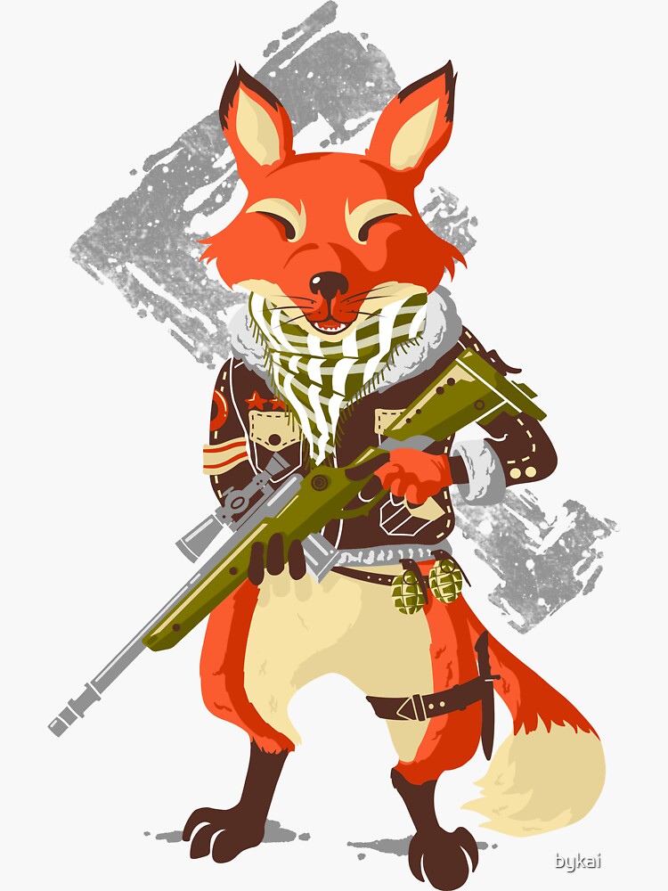 "Fox Sniper" Sticker by bykai | Redbubble