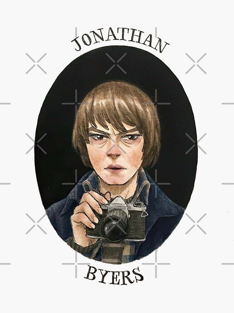"Jonathan Byers Stranger Netflix Film " Sticker for Sale by ...