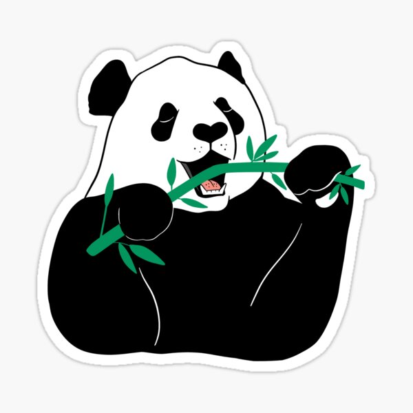 "Panda Eating Bamboo" Sticker for Sale by AZE-Design | Redbubble