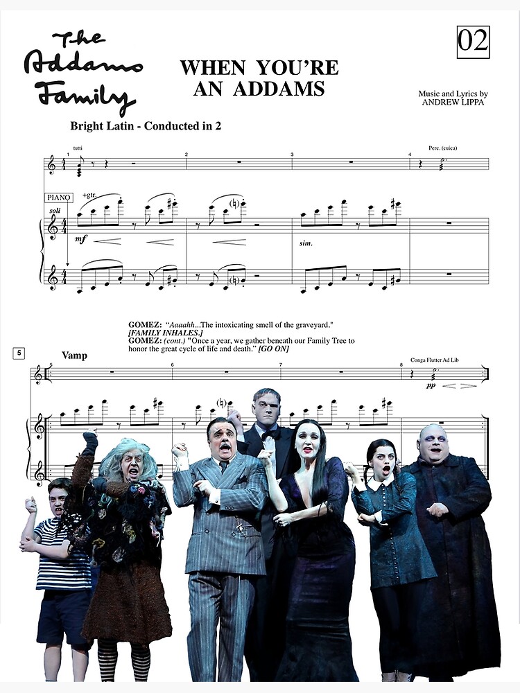 The Addams Family When You're an Addams Sheet Music Premium Matte ...