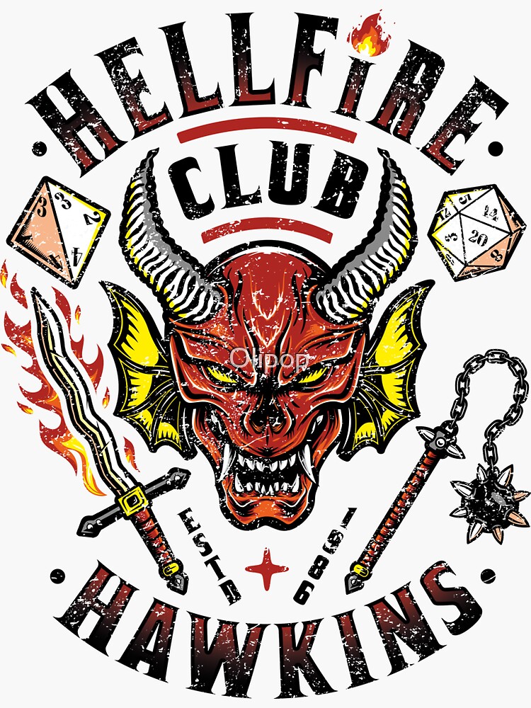 "Hellfire Club Vintage" Sticker von Olipop | Redbubble
