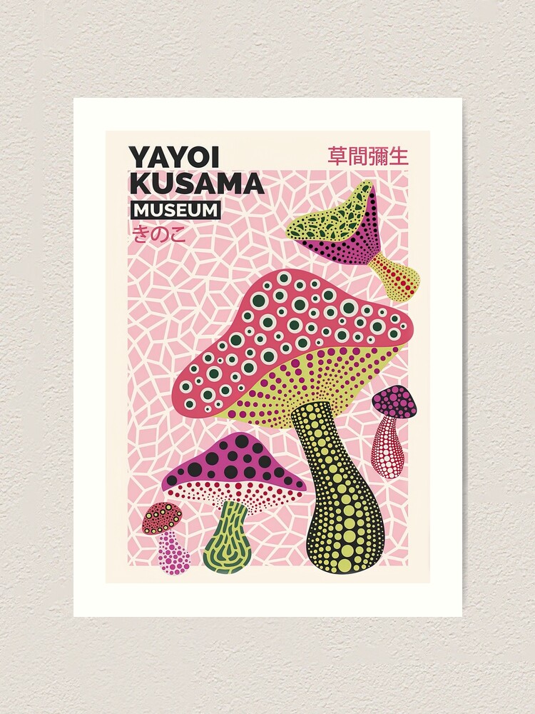 "Yayoi Kusama - Museum Mushroom Pink" Art Print for Sale by ...