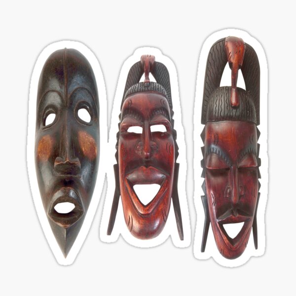 "African Masks" Sticker for Sale by BeauEnyDecor | Redbubble