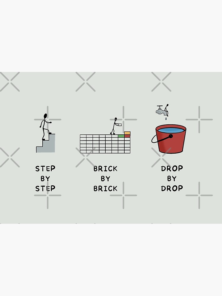 "Step by Step Brick by Brick Drop by Drop" Poster for Sale by ...