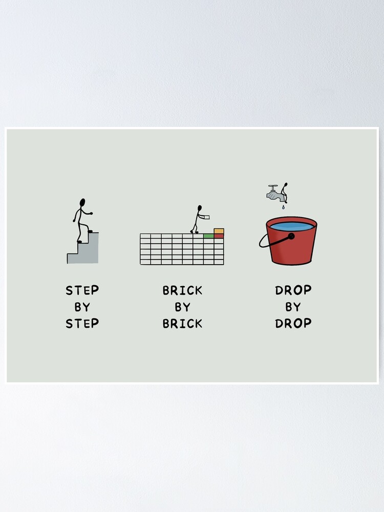 "Step by Step Brick by Brick Drop by Drop" Poster for Sale by ...