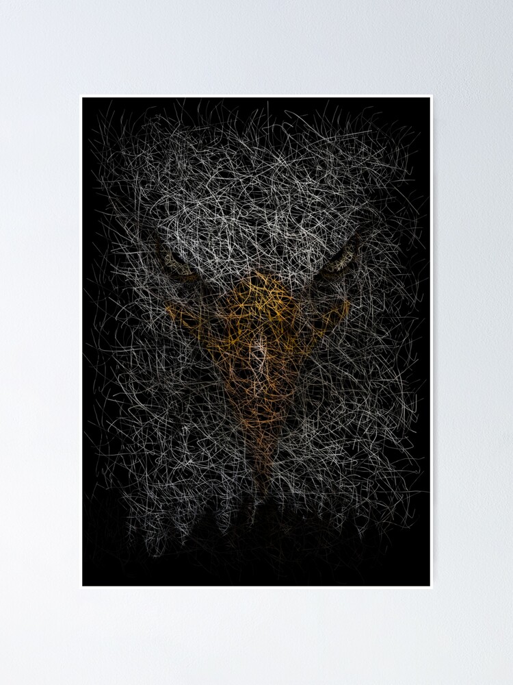 "furious eagle scribble art" Poster for Sale by DopeDesign111 | Redbubble