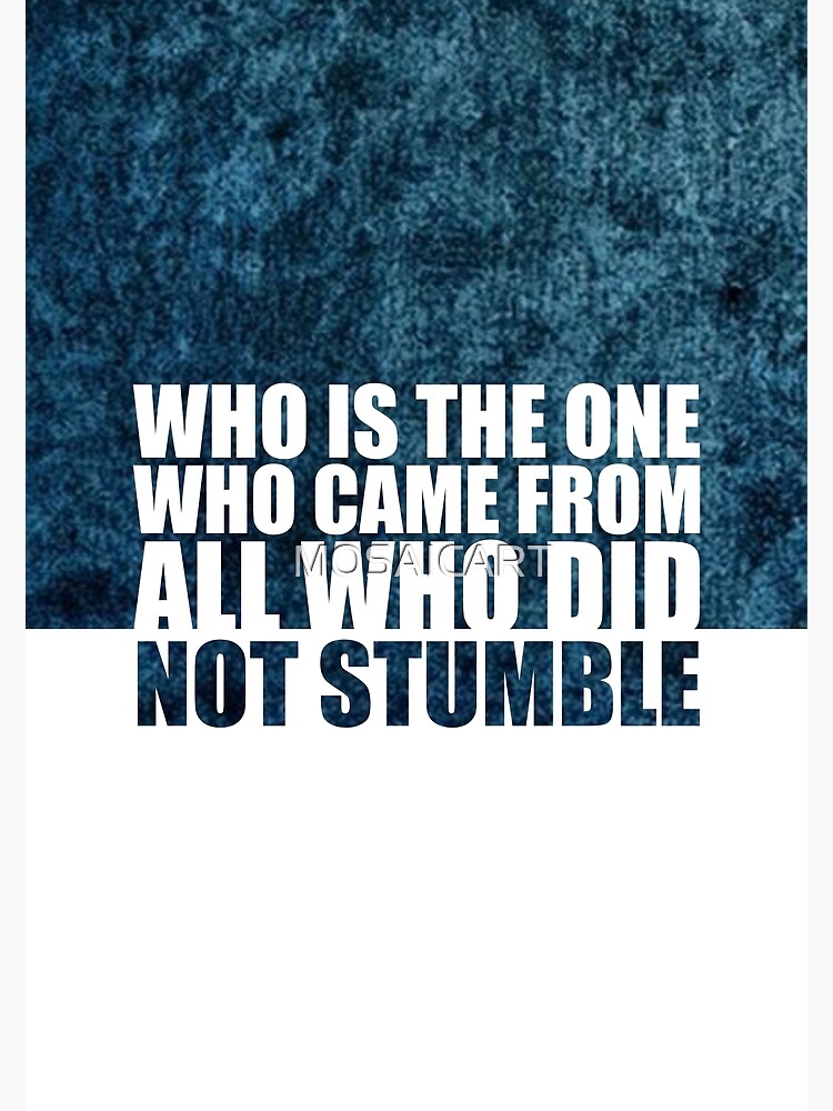 "Who is the one... Life Inspirational Quote" Poster by MOSAICART ...