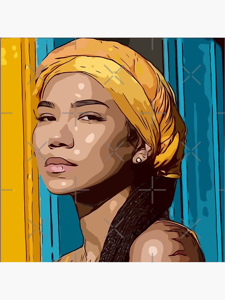 "Men Women Beautiful Model Jhene Aiko Cute Graphic Gift" Sticker for ...