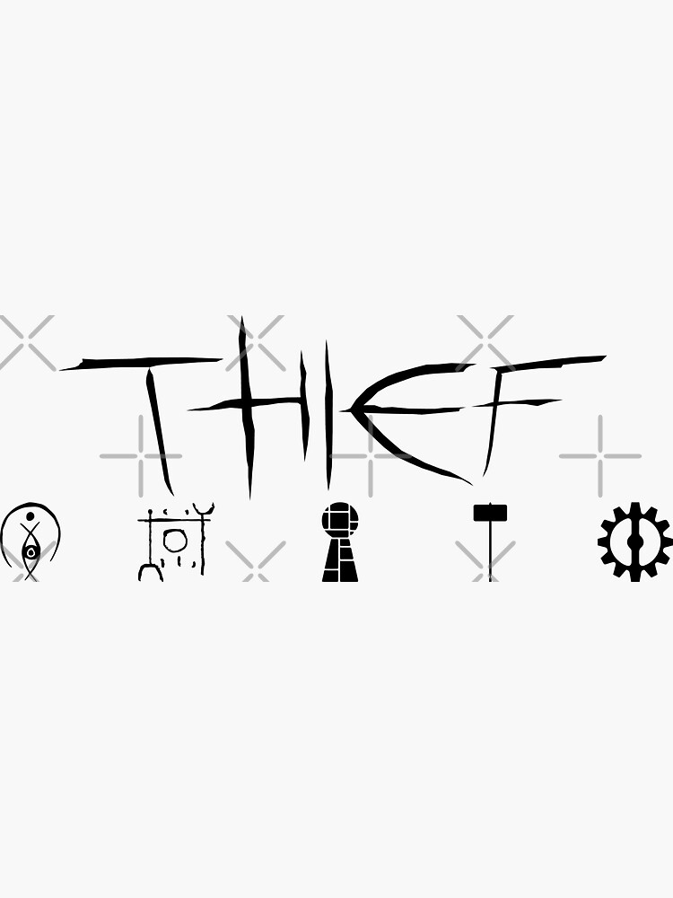 "Thief Custom Logo (Blk) | Thief The Dark Project Design" Sticker for ...