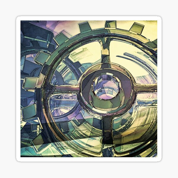"Abstract Gears" Sticker for Sale by perkinsdesigns | Redbubble