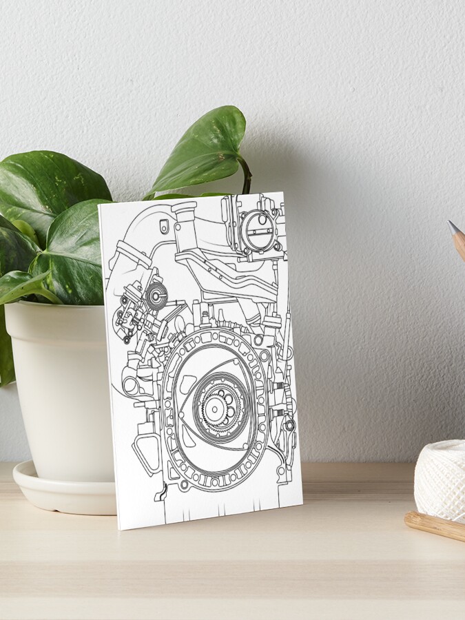 Lámina rígida for Sale con la obra «Modelo de motor rotativo Vankel del ...