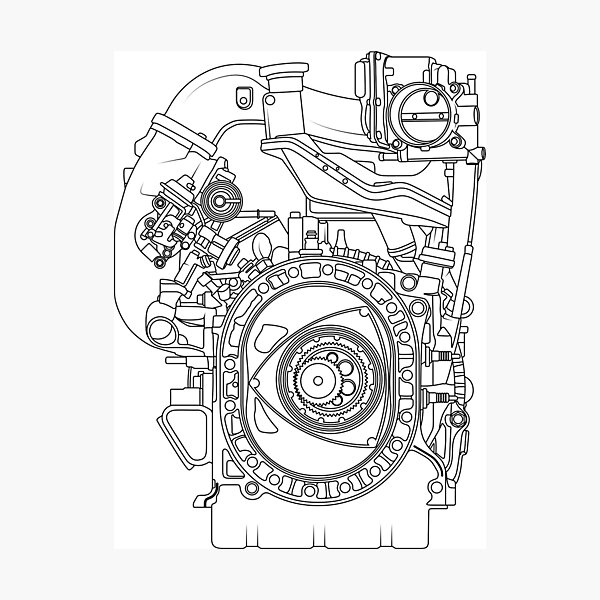 "Mazda RX-7 FC FD RX-8 engine Vankel rotary engine blueprint ...