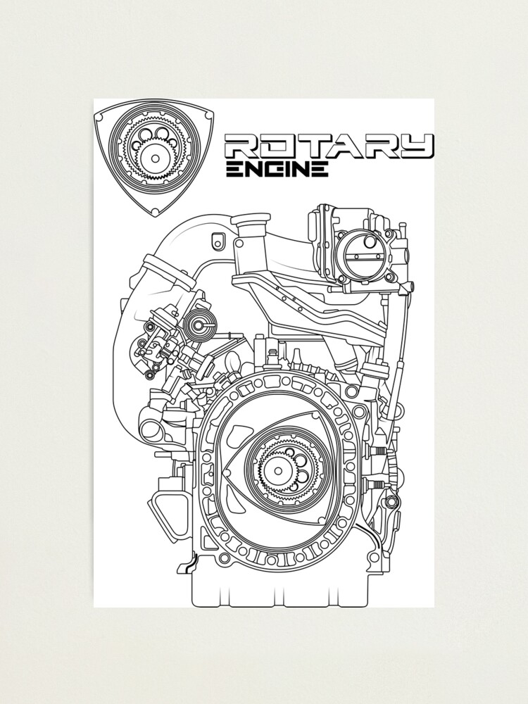 "Mazda RX-7 FC FD RX-8 engine Vankel rotary engine blueprint text ...