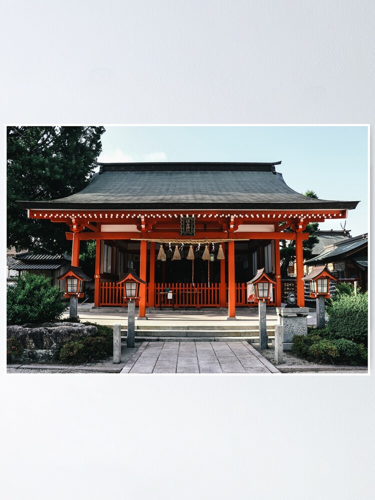 "Red Japanese structure" Poster for Sale by Jiksy | Redbubble