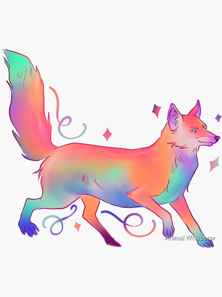 "Rainbow Fox" Sticker for Sale by Alexandar99 | Redbubble