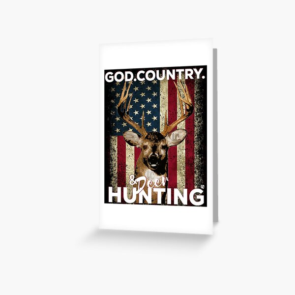"God Country and Deer Hunting American Flag Whitetail Buck Design ...