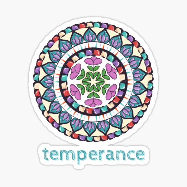 "Temperance Mandala Design" Sticker for Sale by PapitosPlace | Redbubble