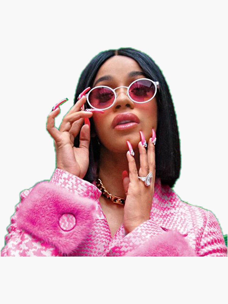 "Cardi B" Sticker for Sale by Byrd-Maureen | Redbubble