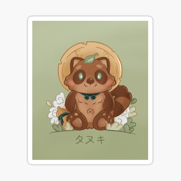 "Tanuki" Sticker for Sale by Amarnafr | Redbubble