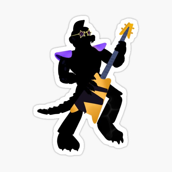 "Monty gator silhouette fnaf" Sticker by Quill1775 | Redbubble