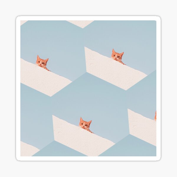 "Hi meow meow pattern" Sticker for Sale by Suki-yaki | Redbubble