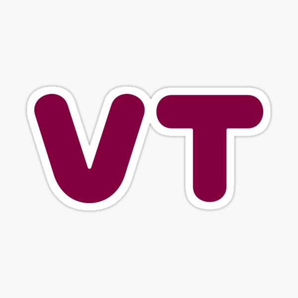 "VT bubble sticker - maroon" Sticker for Sale by themoderateview ...