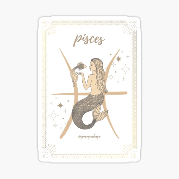 "Pisces Fish Mermaid Star Sign Zodiac Astrology" Sticker for Sale by ...