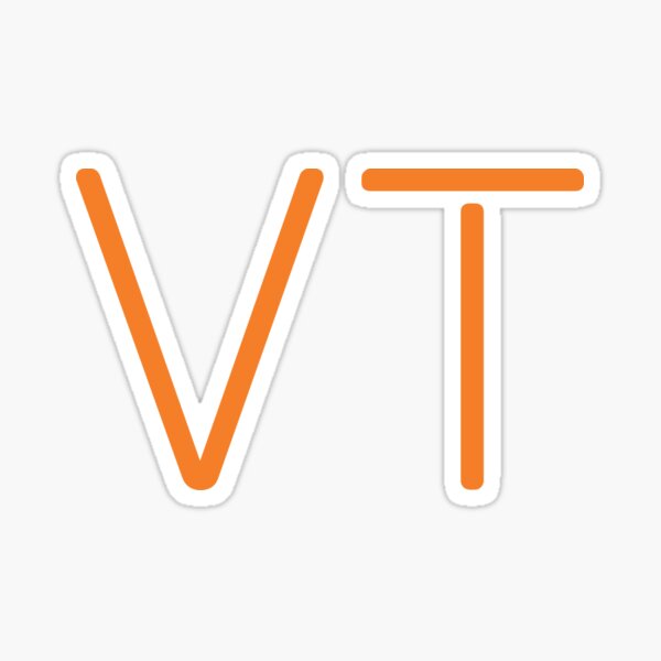 "VT sticker Thin - Orange" Sticker for Sale by themoderateview | Redbubble
