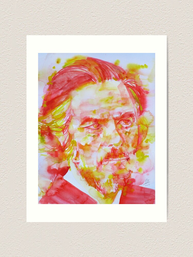 "ALAN WATTS - watercolor portrait.4" Art Print by lautir | Redbubble