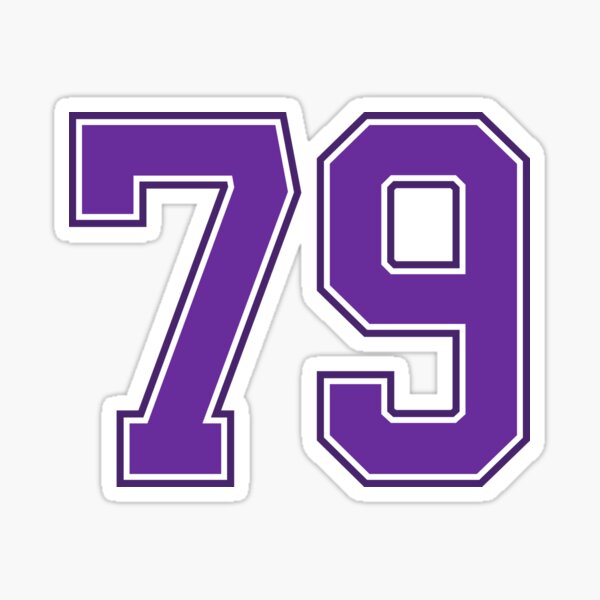 "Purple Number 79 lucky sports jersey seventy nine" Sticker for Sale by ...