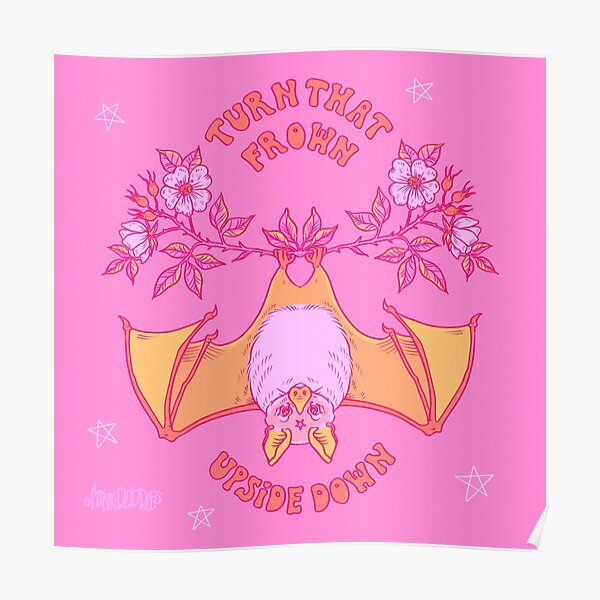 "Turn that frown upside down!" Poster for Sale by soya-beann | Redbubble