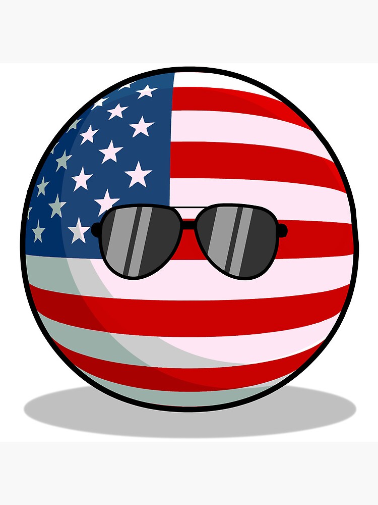 "USA with glasses (America Ball)" Poster for Sale by UkrainianMerch ...