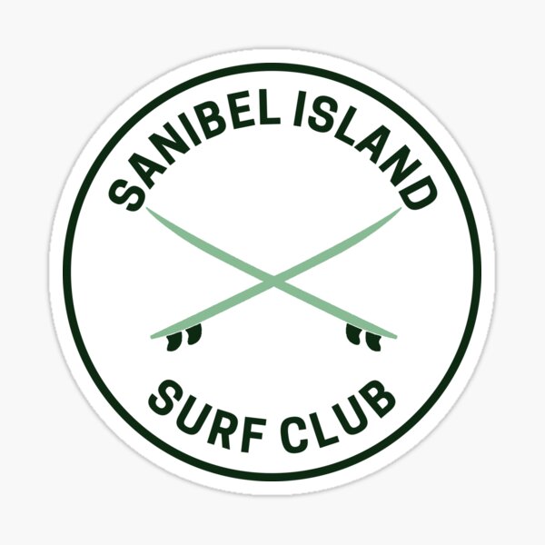 "Vintage Sanibel Island Florida Surf Club" Sticker for Sale by fearcity ...