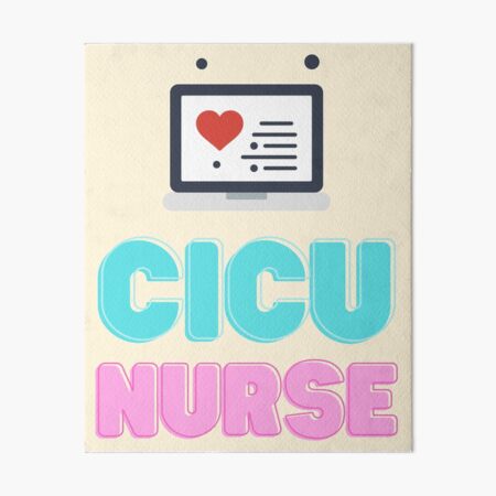 "CICU nurse with a heart and vitals monitor with EKG drawing" Art Board ...