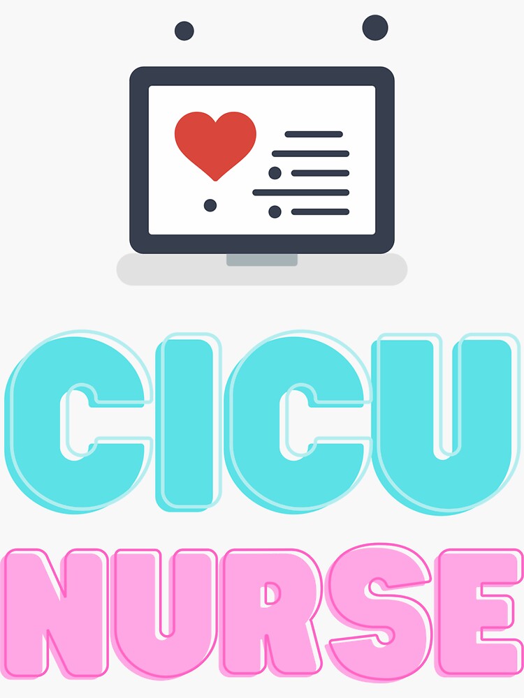 "CICU nurse with a heart and vitals monitor with EKG drawing" Sticker ...