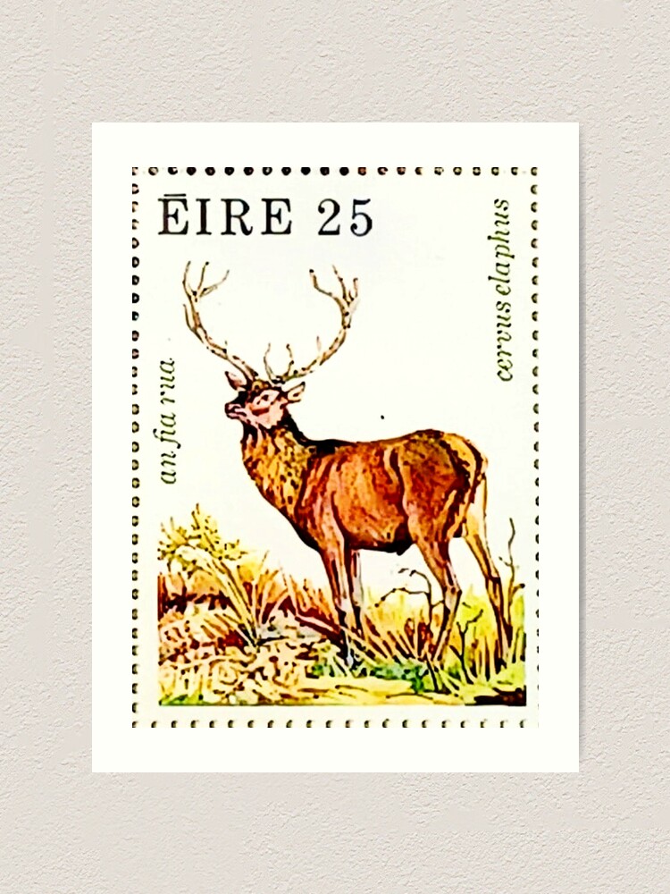 "Irish Red Deer Postage Stamp 1980 25p" Art Print for Sale by Emeris ...