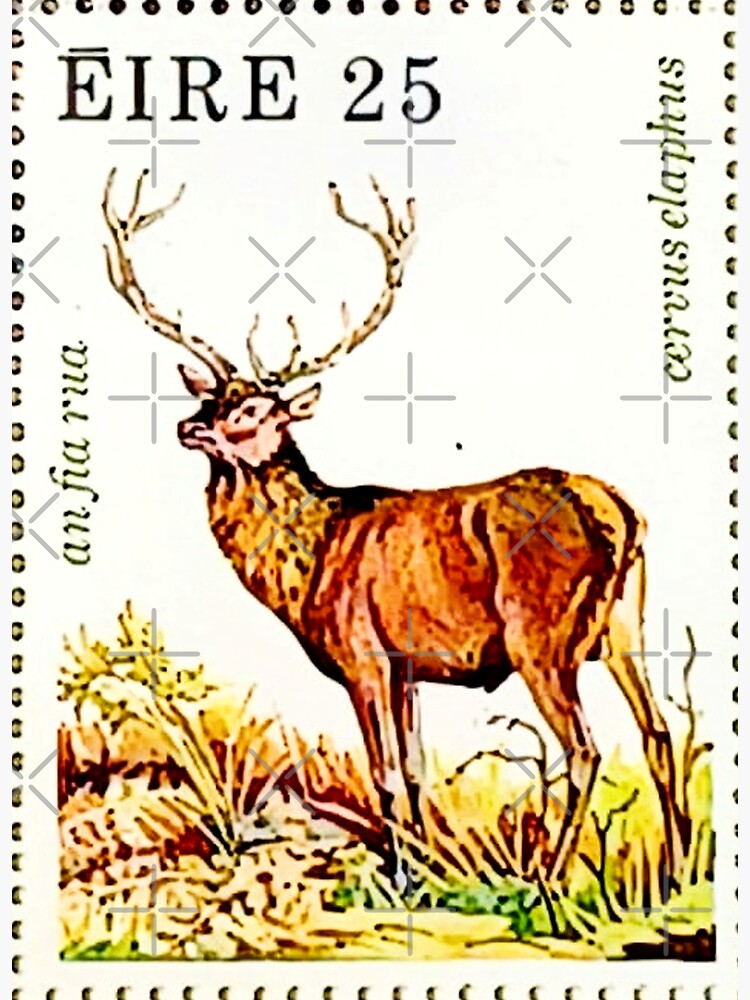 "Irish Red Deer Postage Stamp 1980 25p" Art Print for Sale by Emeris ...