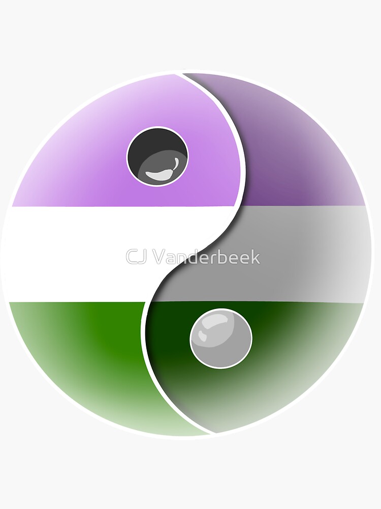 "Genderqueer Pride Yin Yang Symbol" Sticker for Sale by nailbitingwrite ...