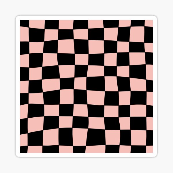 "Hand Drawn Checkerboard Pattern (pink/black)" Sticker for Sale by ...