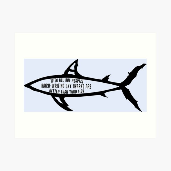 "Haiku-Writing Sky Shark Follower" Art Print for Sale by CreatureCorp ...
