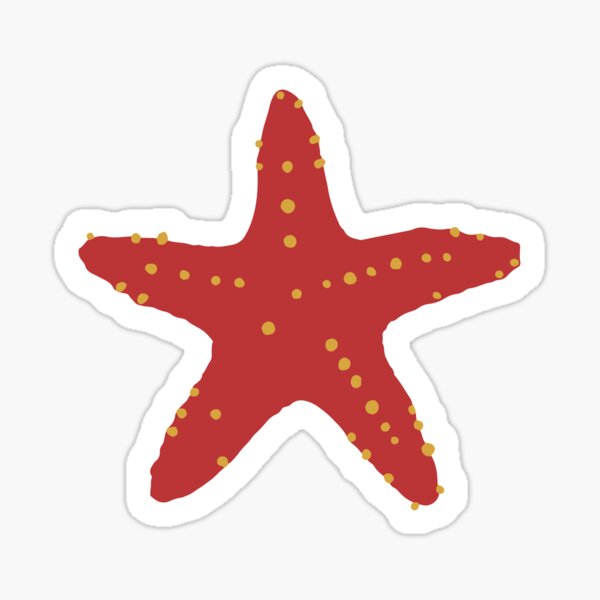 "Red starfish" Sticker for Sale by LagunovaMaya | Redbubble