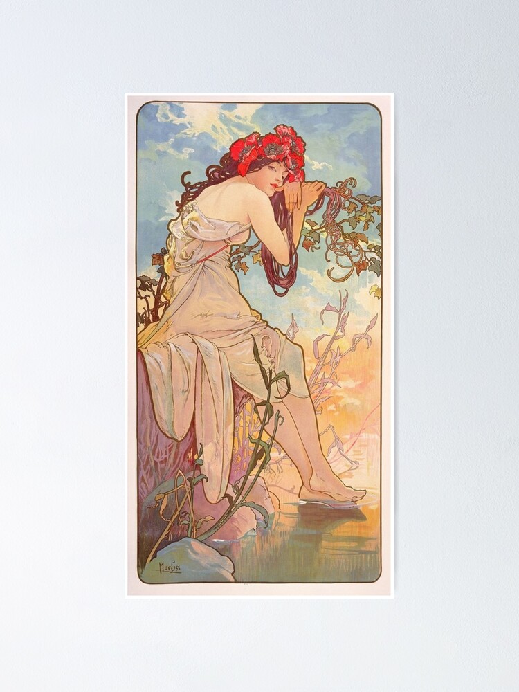 "Fall Spirit by Alphonse Mucha " Poster for Sale by ArtHistoryLover ...