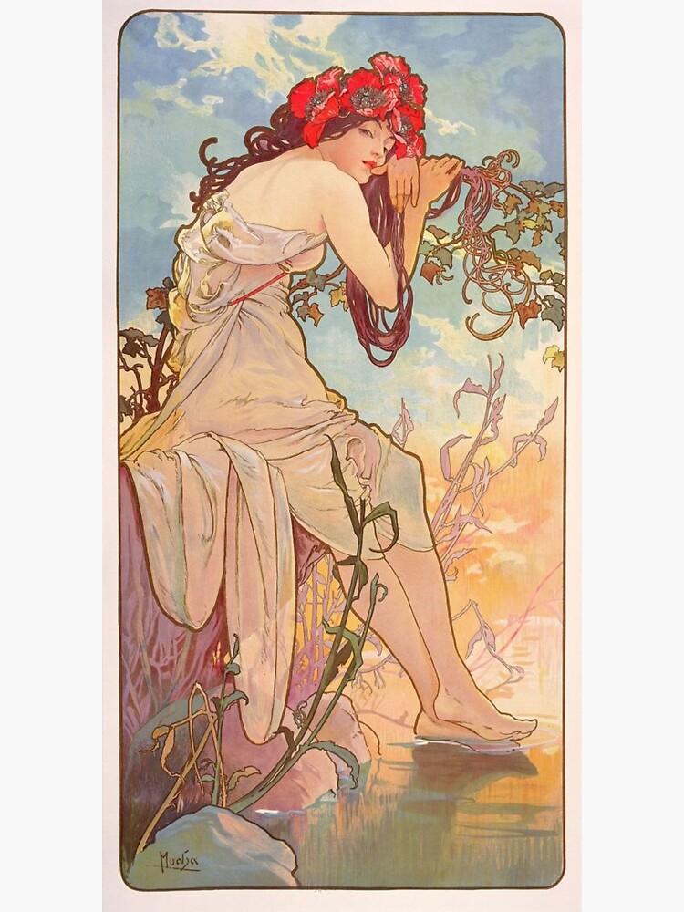 "Fall Spirit by Alphonse Mucha " Sticker for Sale by ArtHistoryLover ...
