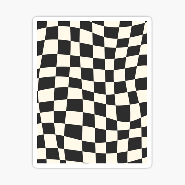 "Checkered Warp Black and White" Sticker for Sale by koovox | Redbubble
