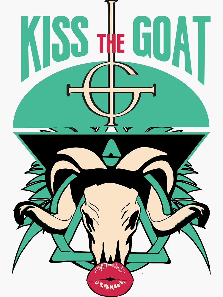 "kiss the goat" Sticker for Sale by CitrusRock17 | Redbubble